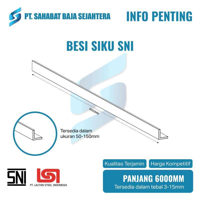 Jual Besi Siku - Angle Bar 6 Meter Full Sni - 50x50x5 Di Seller Pt ...