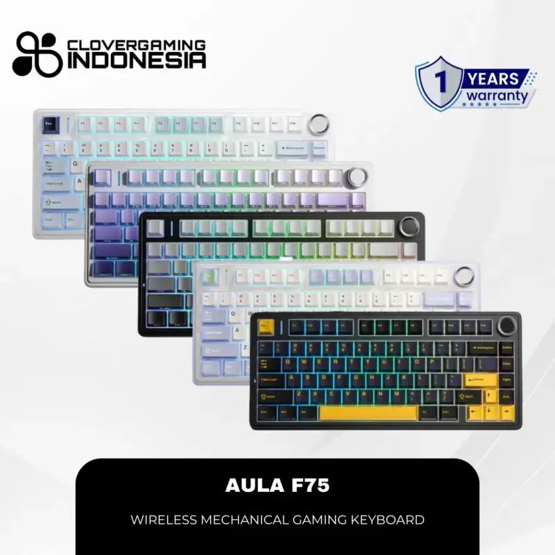 Jual Aula F75 F-75 Wireless Mechanical Gaming Keyboard Rgb Backlit 3 ...