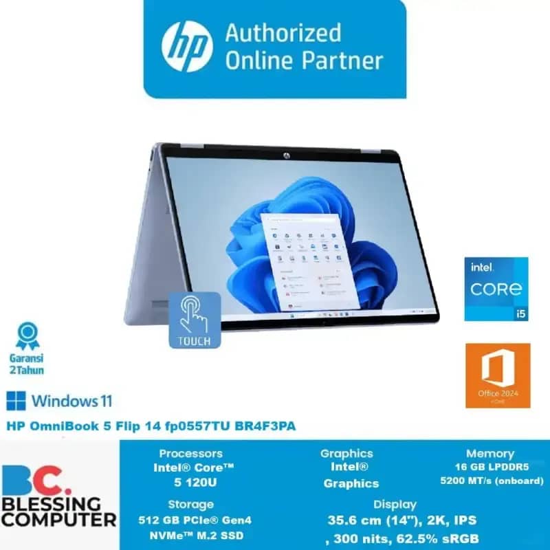 Jual Hp Omnibook 5 Flip 14 Fp0557tu Br4f3pa Core 5 120u 16gb 512gb W11 Ohs Sky Blue Di Seller ...
