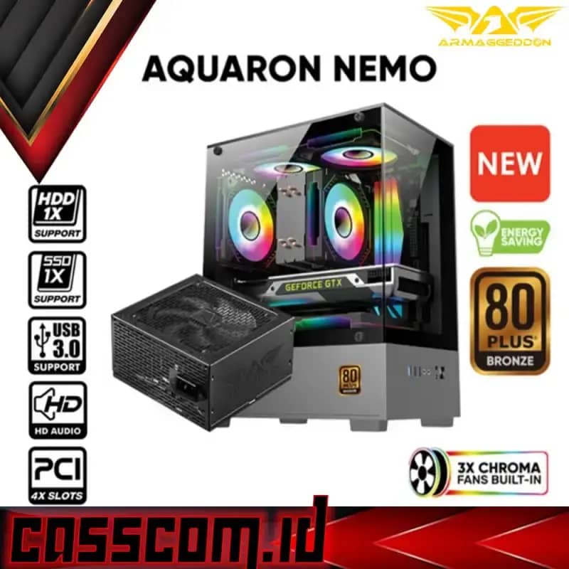 Jual Casing Pc Gaming Armaggeddon Aquaron Nemo M-atx Dual Chamber + Psu ...