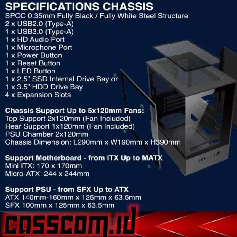 Jual Casing Pc Gaming Armaggeddon Aquaron Nemo M-atx Dual Chamber + Psu ...