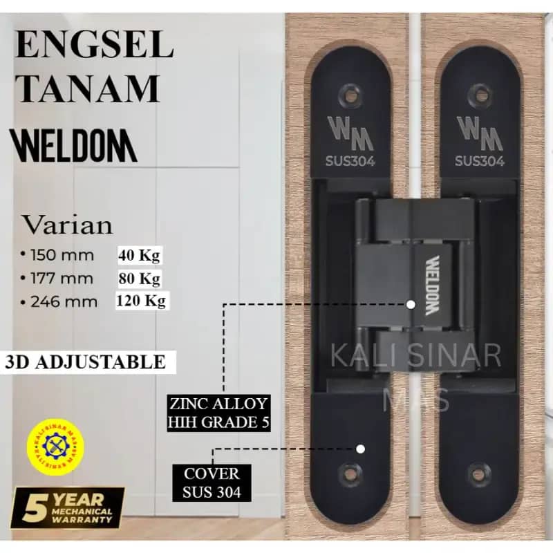 Jual Engsel Tanam Tersembunyi Concealed Invisible Hinge Heavy Duty ...