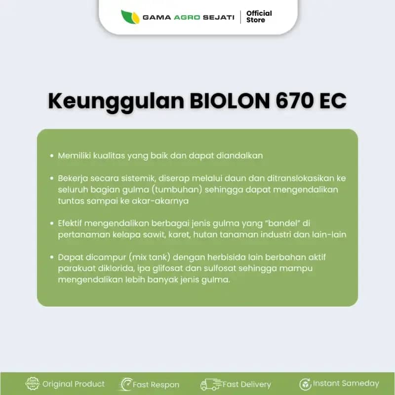 Jual Herbisida Biolon 670 Ec 1 Liter Di Seller Gama Agro Sejati Store ...