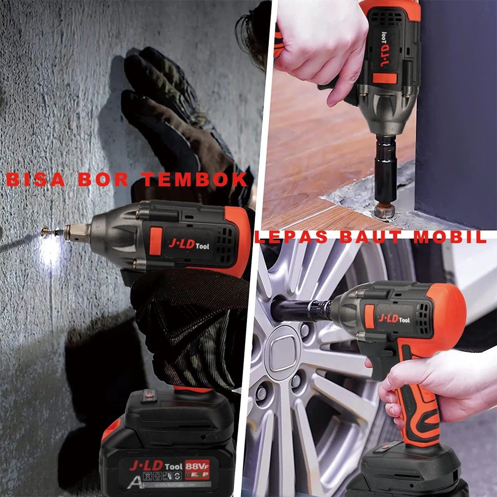 Promo Mj Jld 88vf Brushless Impact Baterai 13mm Mesin Baterai Bor ...