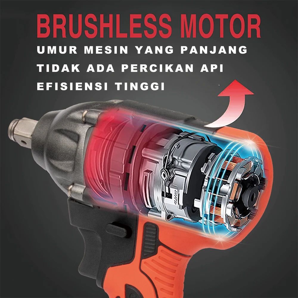 Promo Mj Jld 88vf Brushless Impact Baterai 13mm Mesin Baterai Bor ...