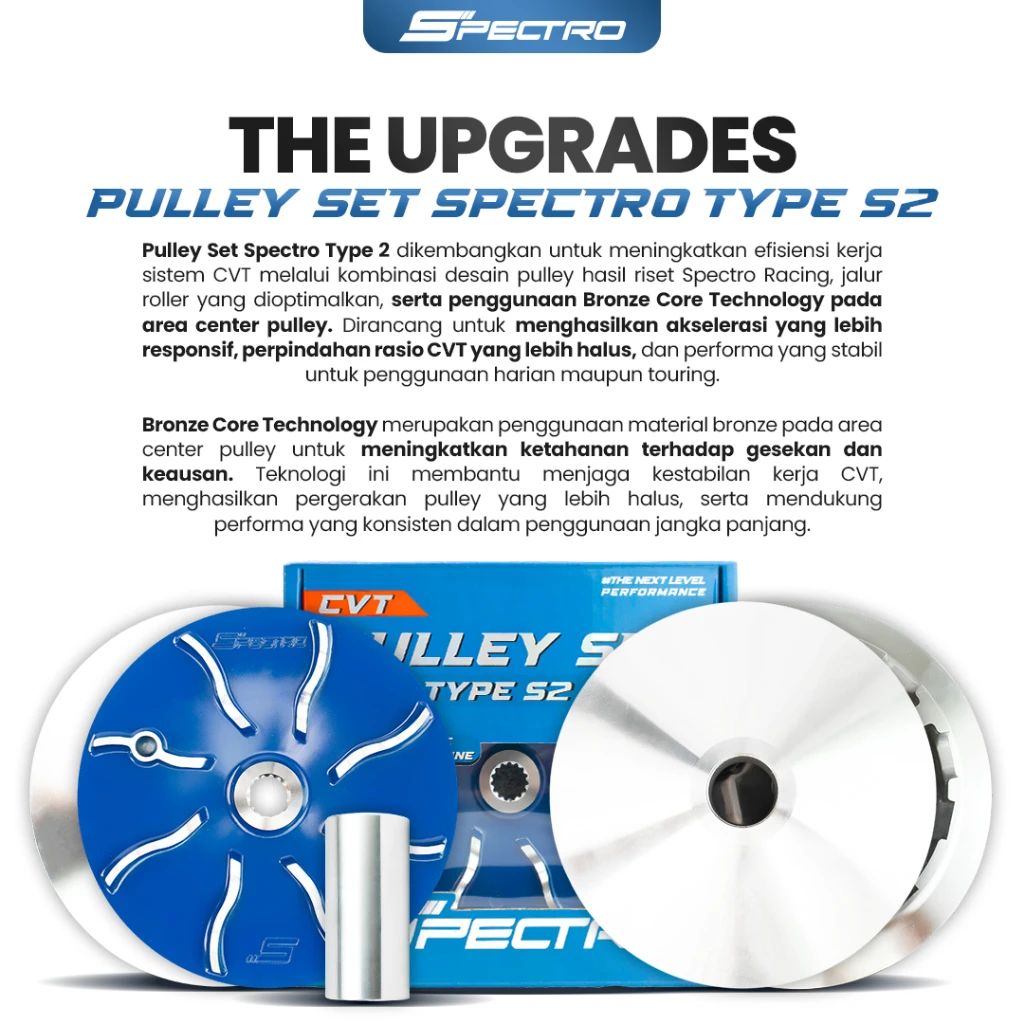 Jual Spectro Pulley Set Type S2 Universal Honda Yamaha Vario 125 150 ...