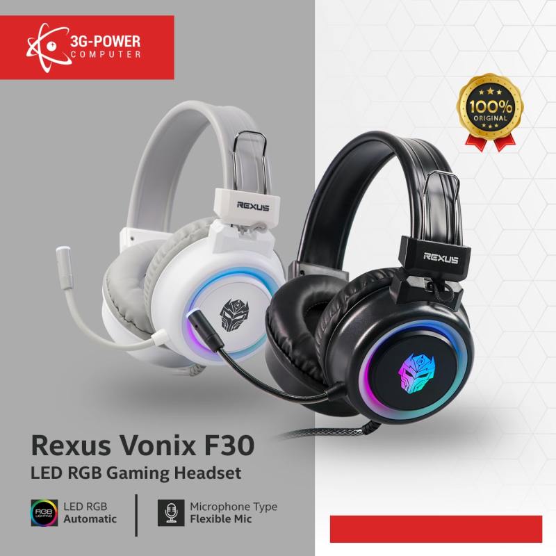 Promo Rexus Vonix F30 Led Rgb Gaming Headset / Headphone - White Diskon ...