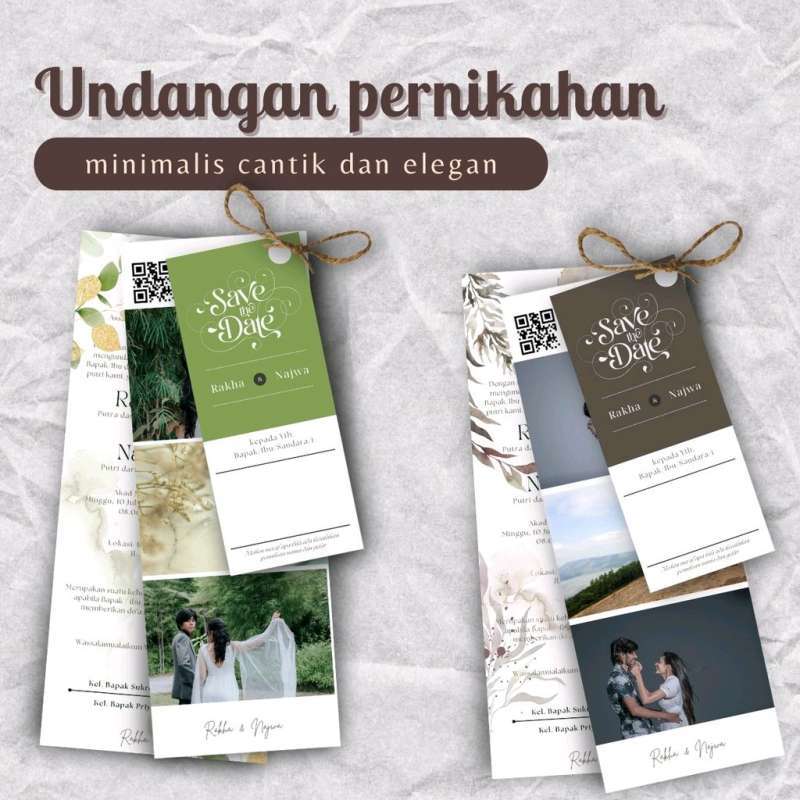 Promo Undangan Hang Tag / Undangan Aesthetic/ Undangan Rustic Tali Rami ...