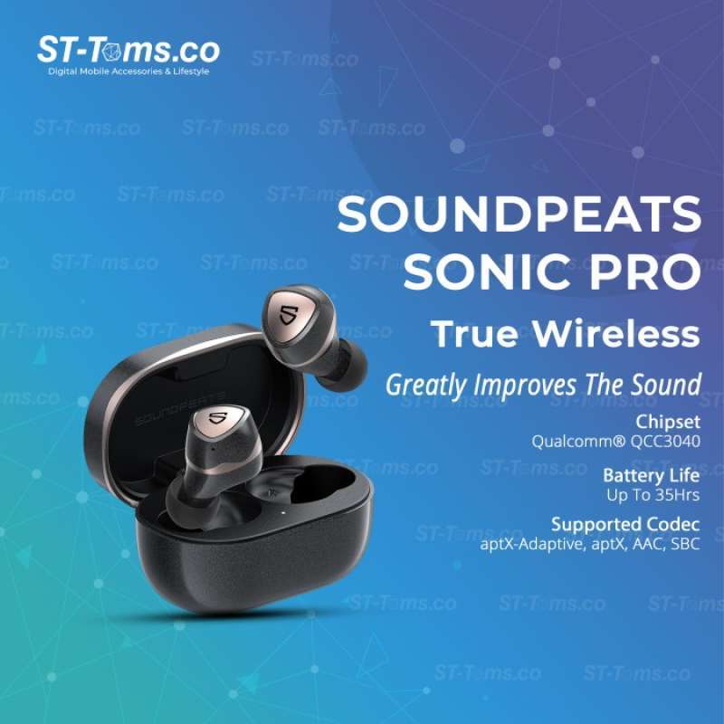 Jual Soundpeats Sonic Pro True Wireless Earbuds Aptx Adaptive Tws Di ...