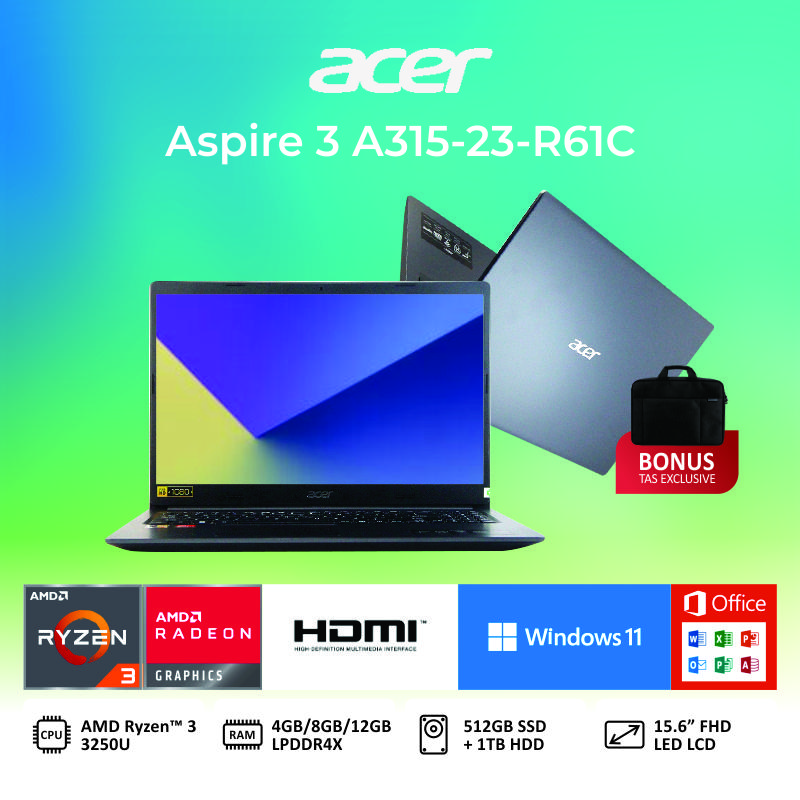 Jual Laptop Dual Storage Termurah Acer Aspire 3 A315-23-r61c Ssd 512gb ...