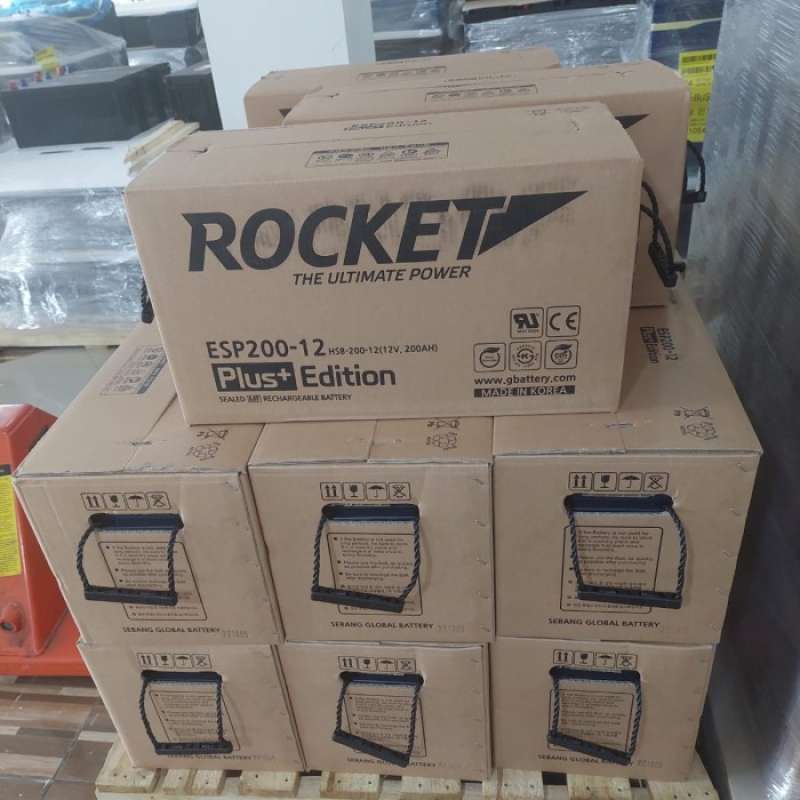 Jual Aki/battery Vrla Rocket Esp 200-12 Solar Panel, Ups, Telco Esp/esh ...
