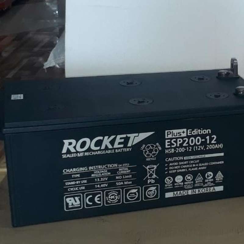 Jual Aki/battery Vrla Rocket Esp 200-12 Solar Panel, Ups, Telco Esp/esh/esc Di Seller Chiuustore ...