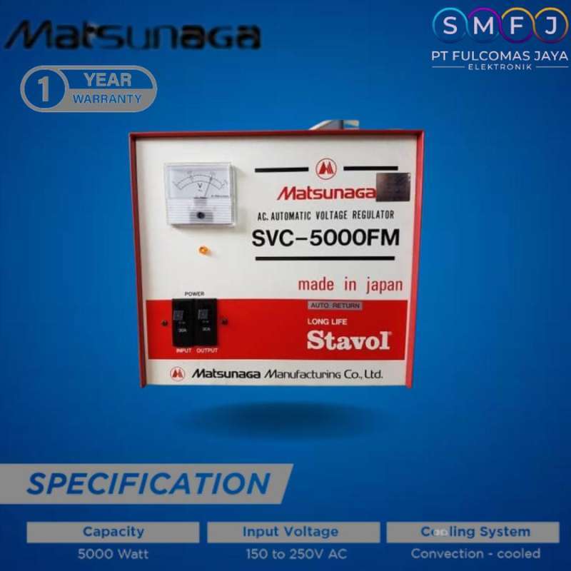 Jual Stabilizer 5000 Watt Stavol Matsunaga Svc-5000fm Original Garansi ...