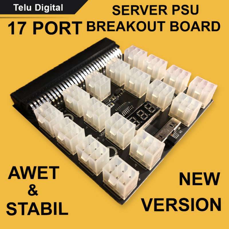 Promo Server PSU Breakout Board 17 Port 6 Pin LED Display Mining Diskon ...