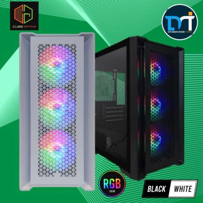 Promo Cube Gaming ALTA - Mesh Design Tempered Glass m-ATX Gaming Case ...