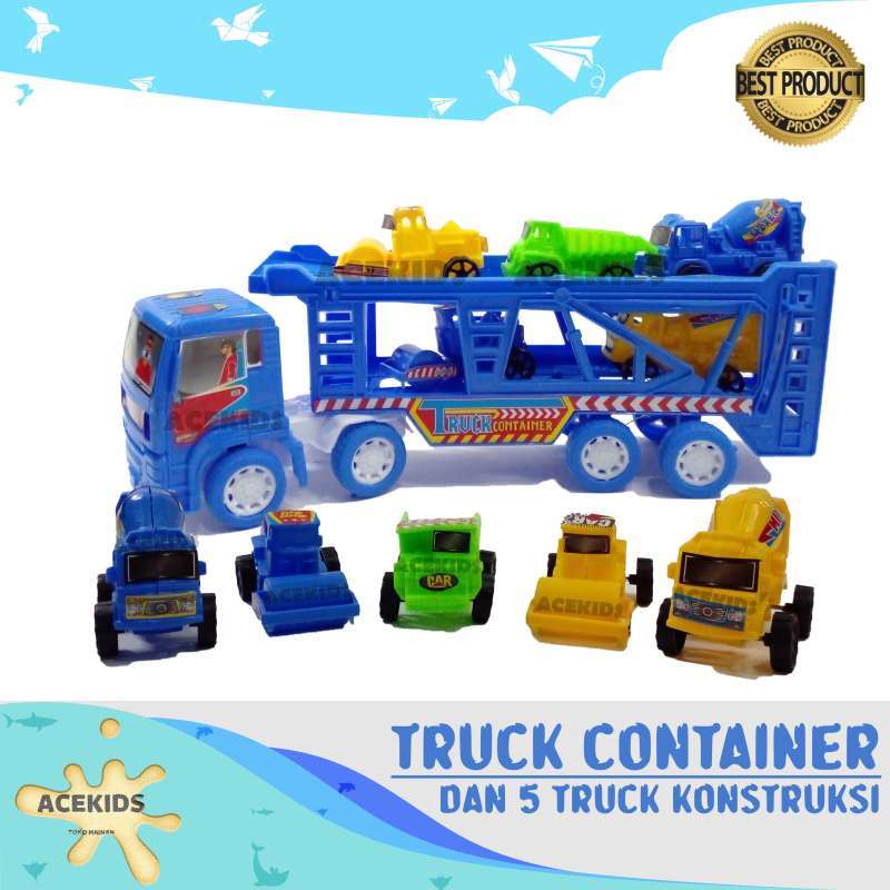 Jual Mainan Anak Truk Kontener Truk Gandeng Angkat Alat Konstruksi ...
