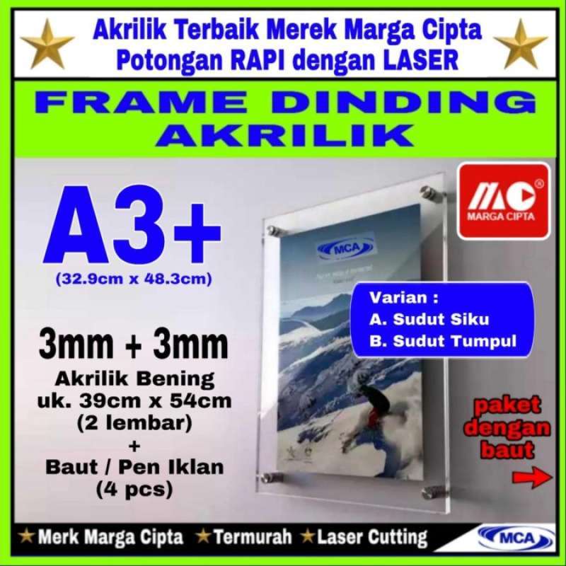 Promo FRAME AKRILIK A3 Plus (3mm+3mm) / acrylic frame / frame dinding ...