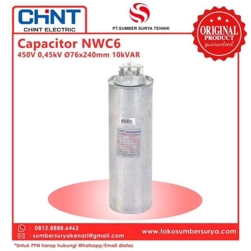 Promo Kapasitor / Capasitor Nwc6 450v 10 Kvar Chint Diskon 23% Di Seller Listrica Store ...