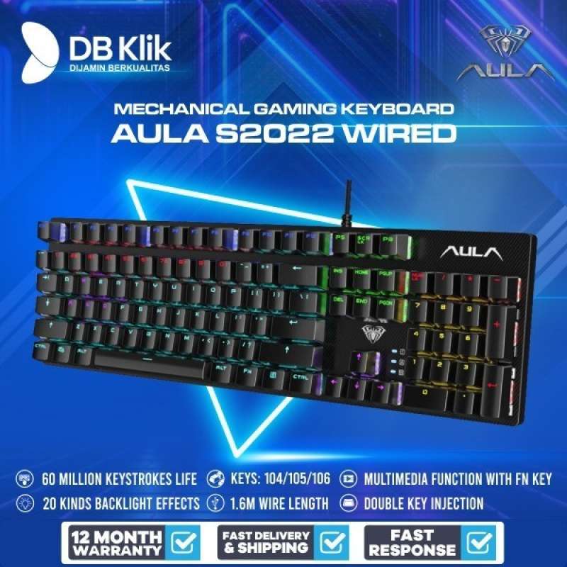 Jual Keyboard Gaming Mechanical AULA S2022 Wired - AULA S 2022 Keyboard - BLACK di Seller DBklik ...
