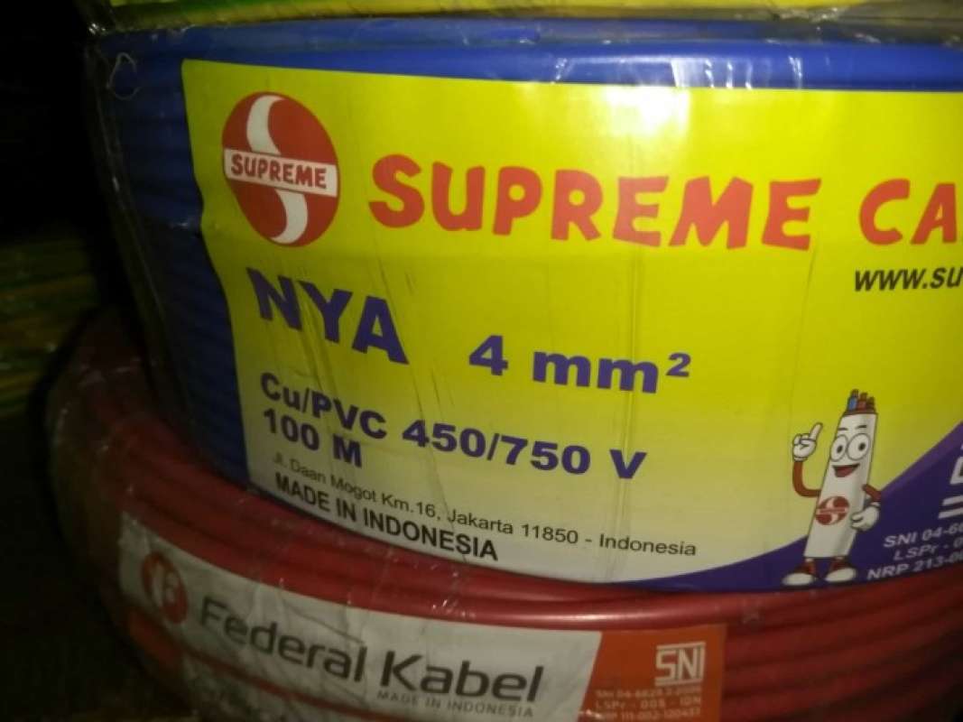 Promo Kabel Listrik Tunggal NYA 4mm SUPREME Roll 100m Diskon 23% di ...
