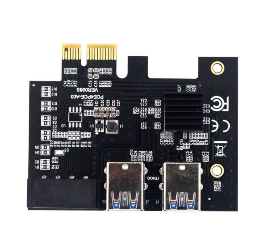 Promo Pcie Gpu Splitter X1 To 4x Usb 3.0 Extender Vga Card Molex For ...