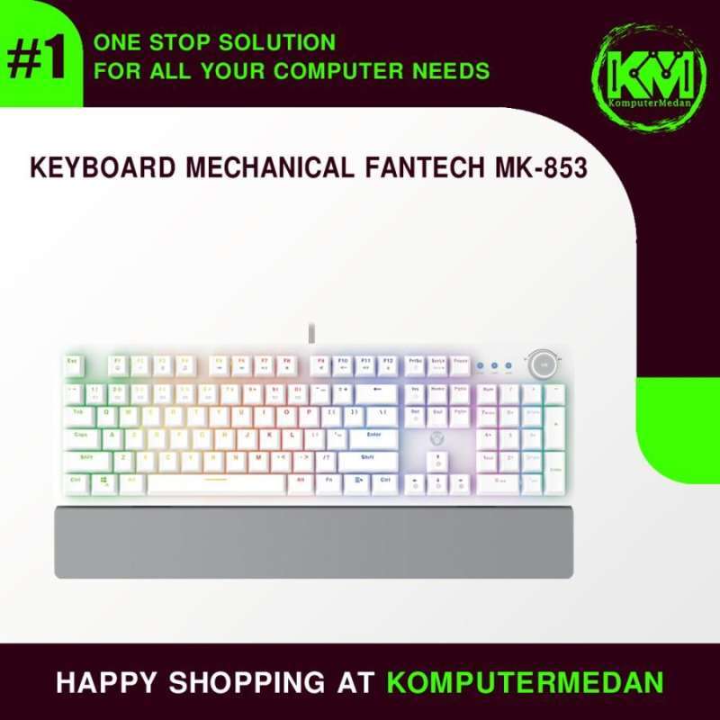 Jual Fantech Keyboard Mechanical MK-853 V2 MAXPOWER White di Seller ...