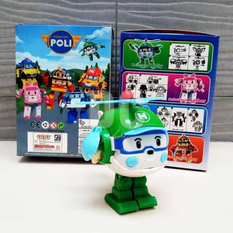 Jual Robocar Poli Helicopter HELLY Hijau Transform Robot Helikopter di ...