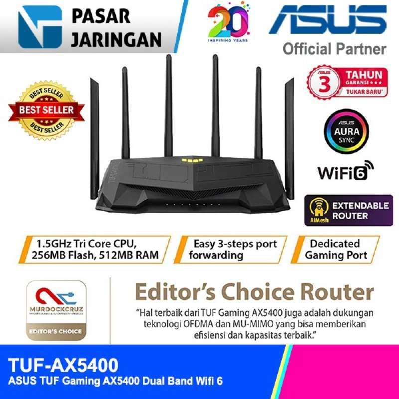 Promo TUF-AX5400 Dual Band WiFi 6 Gaming Router AiMesh Diskon 23% di ...