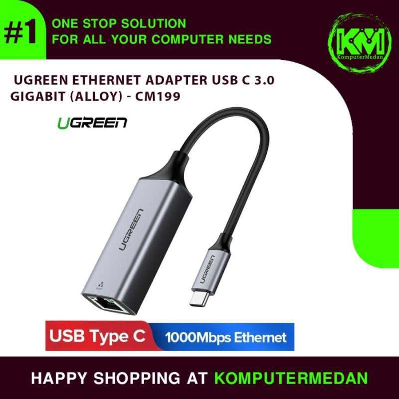 Jual UGreen Ethernet Adapter USB C 3.0 Gigabit (Alloy) - CM199 di ...