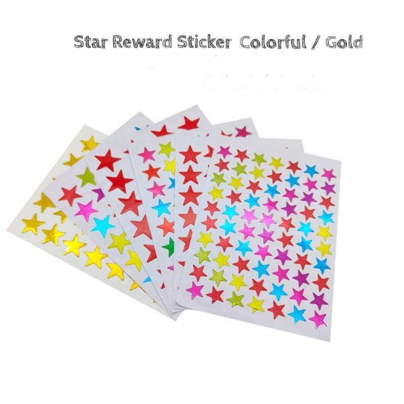 Jual Stiker Reward Bintang Isi 5 Lembar Warna Warni - 5x7 17mm/5 Lembar ...