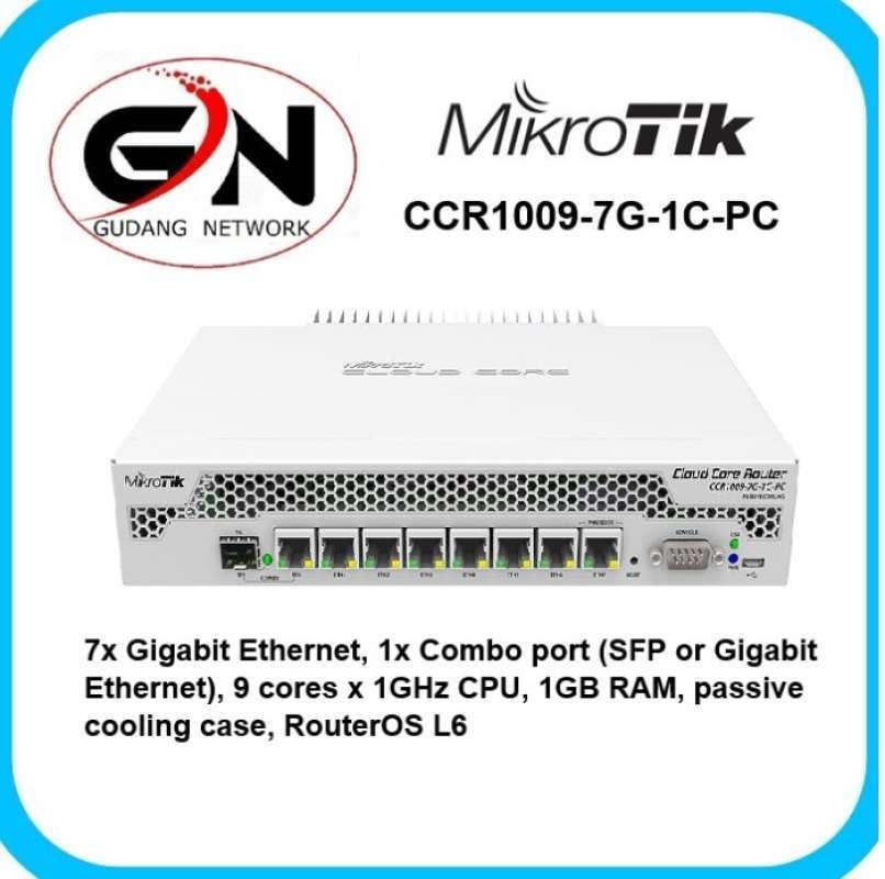 Promo Mikrotik CCR1009-7G-1C-PC Cloud Core Router PoE Gigabit Ethernet ...
