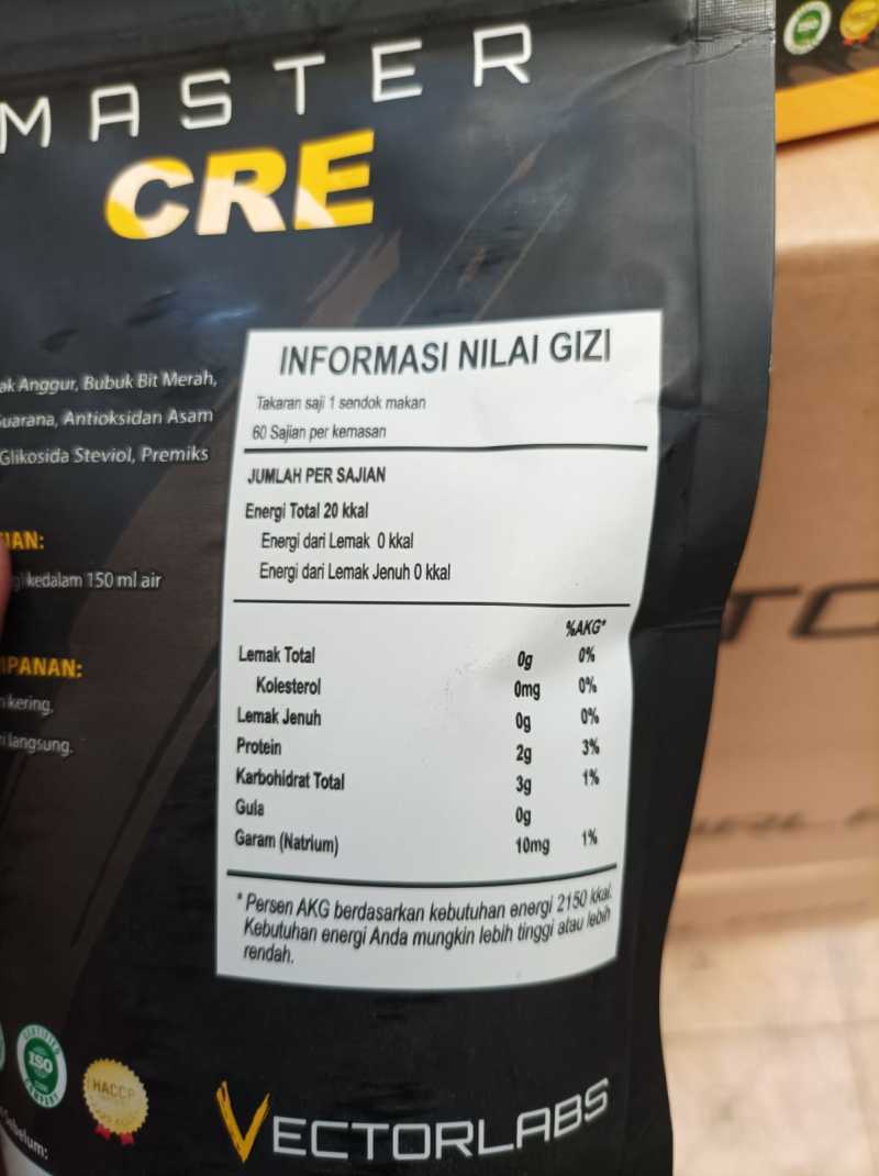 Jual Vectorlabs Master Cre 300gr Creatine Monohydrate - Penambah Massa ...