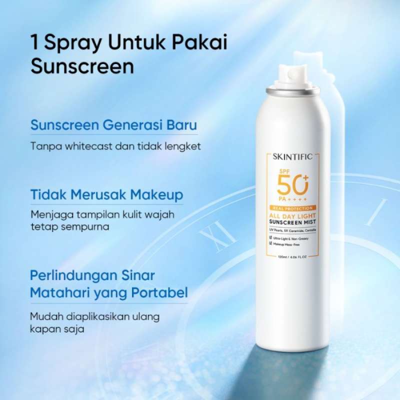 Promo Skintific All Day Light Sunscreen Mist Spf50 Pa++++ Sunblock 120ml Diskon 40% Di Seller ...