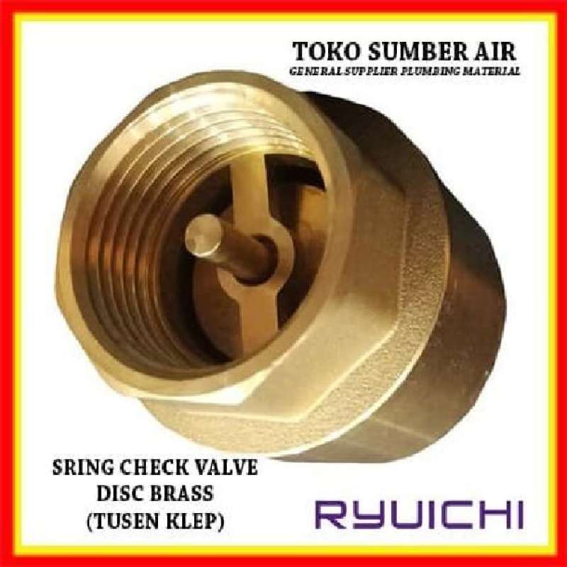 Jual TUSEN KLEP 1 INCH DISC BRASS- SPRING CHECK VALVE RYUICHI di Seller Sumber Air Official ...