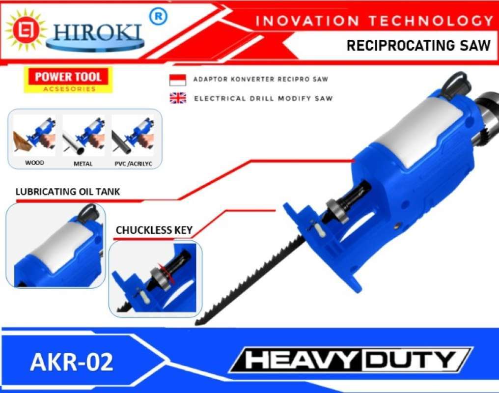 Jual Hiroki Adaptor Bor Recipro Cutting Jig Saw Gergaji Potong Kayu ...