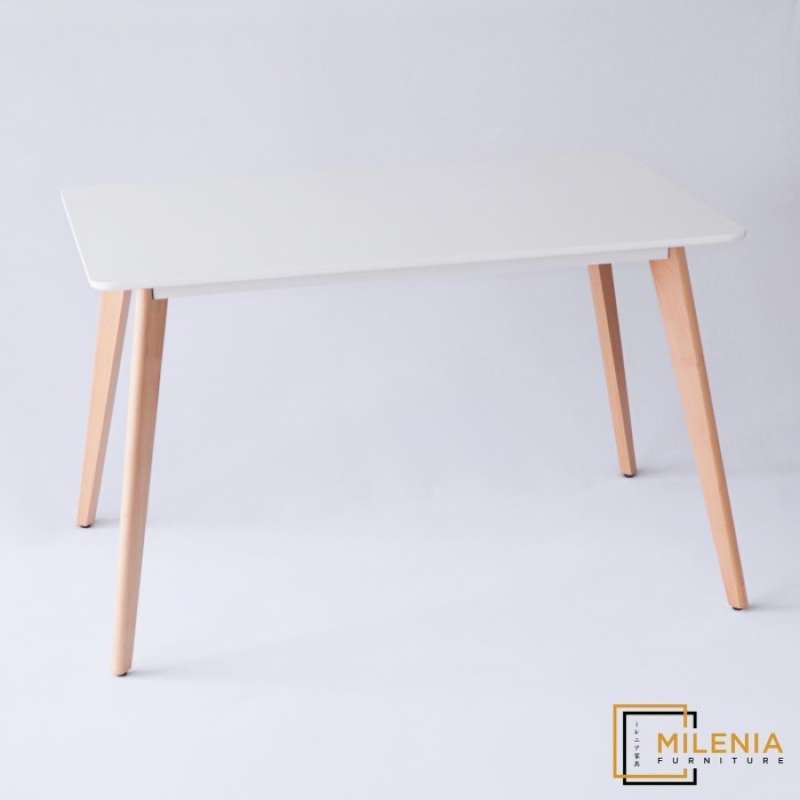 Promo MILENIA - MEJA MAKAN KAYU / MEJA KERJA KAYU - GRANDE - WHITE ...