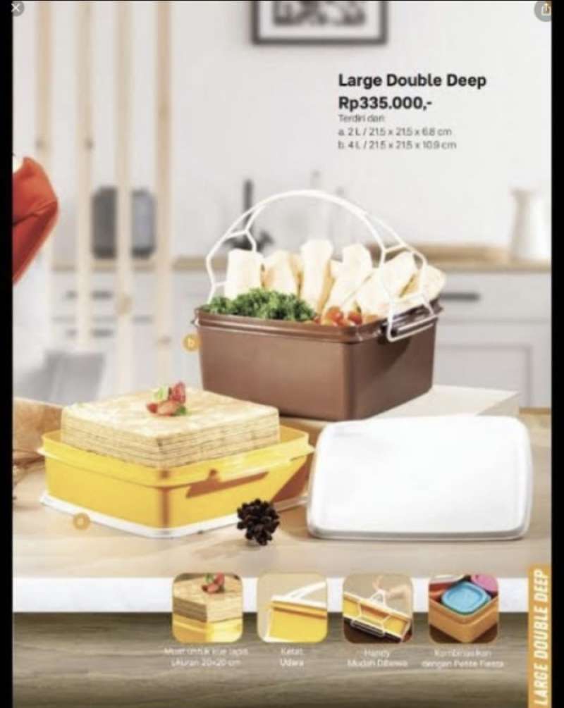 Promo Tupperware Rantang besar 2 susun Large carry All set @ 2 liter ...