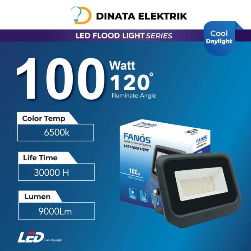 Promo Lampu Led Fanos Flood Light 100W Diskon 17% di Seller Tumenggung ...