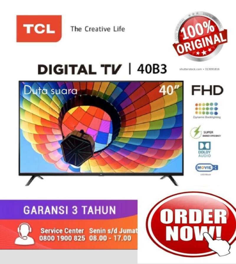 Promo Tv Led Tcl 40 Inch 40B3 Digital Tv Full Hd Garansi Resmi 3 Tahun ...