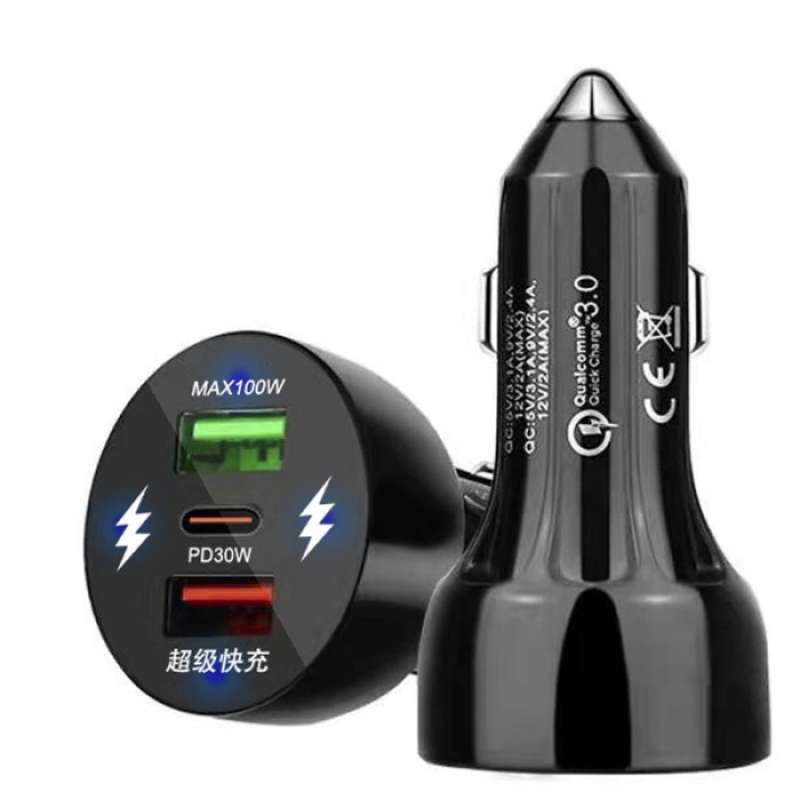 Promo CHARGER MOBIL CHARGER TYPE C + USB 2 PORT PD FAST CHARGING 30 ...