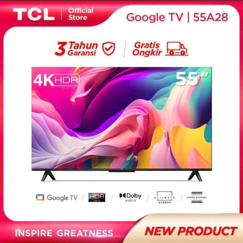 Jual Tcl 55a28 Smart Tv 55 Inch Google Tv 4k Uhd Hdr 10 Micro Dimming Garansi Resmi Di Seller ...