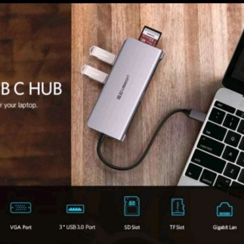 Jual Ugreen 9in1 Air M1 usb type c ke otg hdmi vga SD di Seller Benua ...