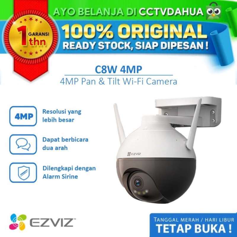 Promo EZVIZ C8W 4MP 2K Color Night Vision PT Wireless IP Camera Outdoor ...