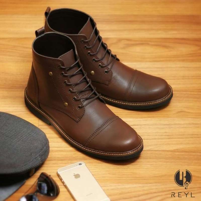 Jual Sepatu Safety Boots Kulit Asli Sultan X Reylman Overture Brown Di ...