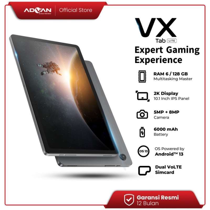 Jual ADVAN Tab VX Lite 6GB / 128GB 10.4 inch Tiger T618 Android 13 Dual ...