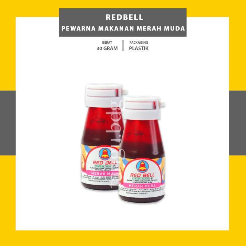 Jual Red Bell Pewarna Pangan Merah Muda 30gr RedBell Pewarna Makanan ...