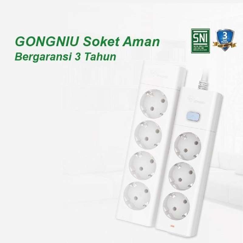 Jual Gongniu Power Strip G1040-15 Colokan Listrik 4 Lubang 1.5 Meter ...