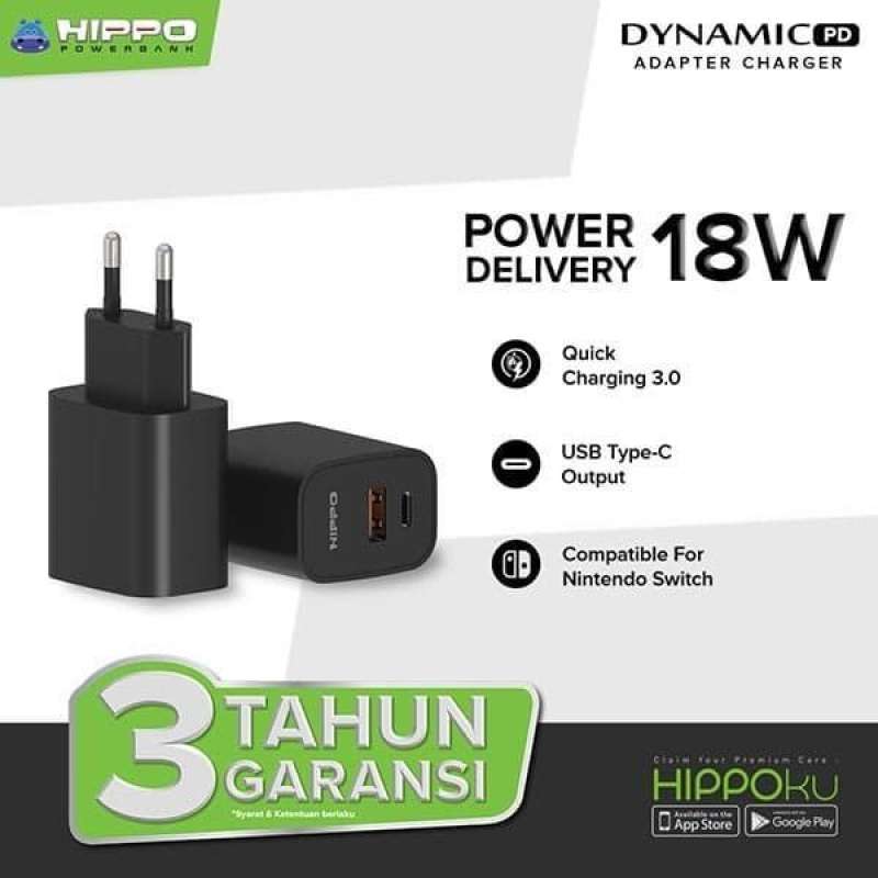 Promo Hippo Dynamic Pd Adaptor Fast Charging Pd 18W Kepala Charger Type ...