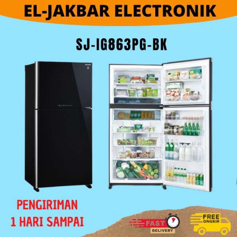 Jual KULKAS 2 PINTU SHARP SJ-IG863PG-BK 613 LITER J-TECH INVERTER ...