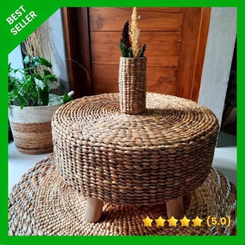 Jual Meja Saji Minum Teh Bahan Enceng Natural, Meja Anyaman Enceng ...